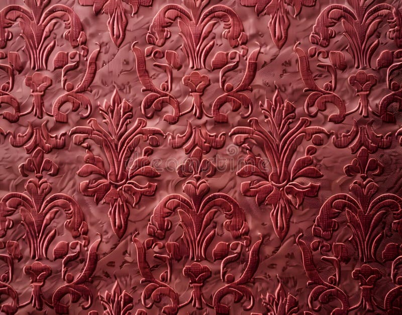Red Damask Floral Pattern Background Texture Stock Illustration ...