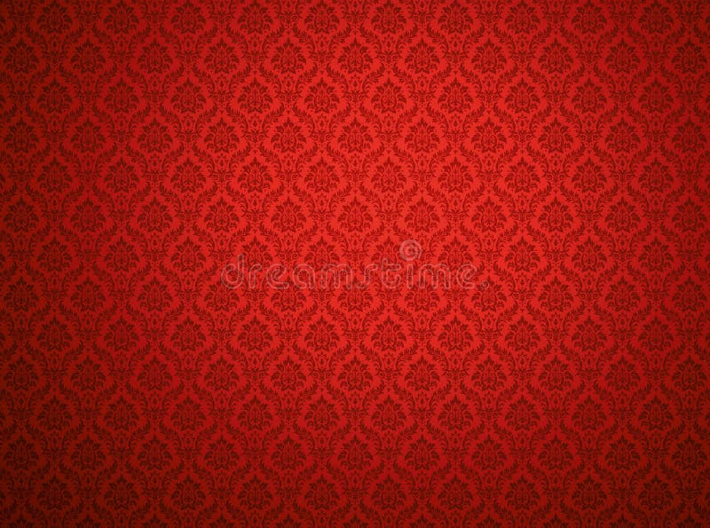 Red Damask Pattern Background Stock Illustration - Illustration of ...