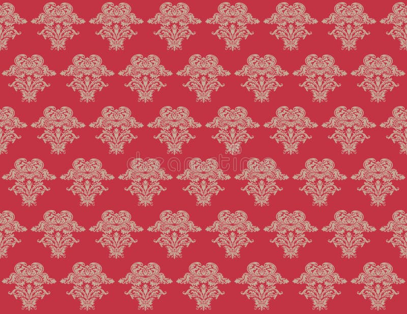 Red Damask Pattern stock illustration. Illustration of decoration ...