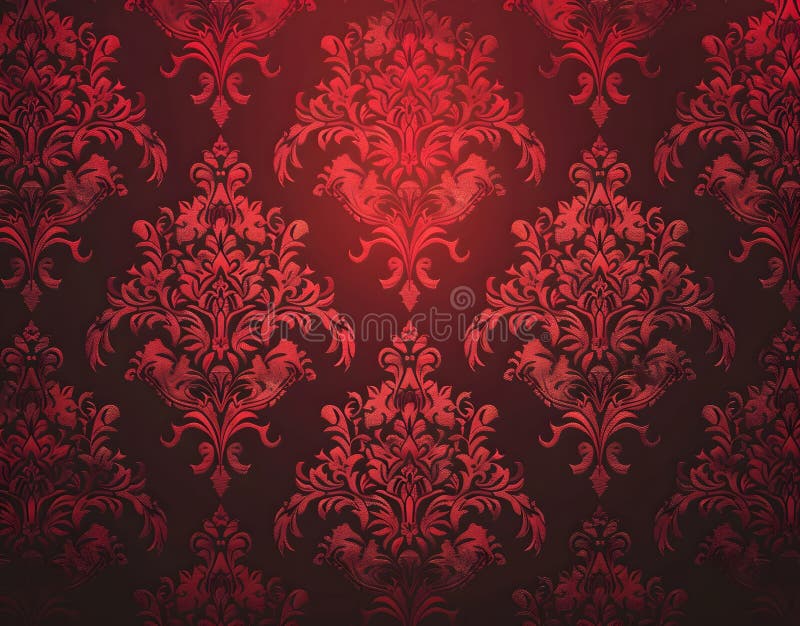 Red Damask Pattern Seamless Texture Background Stock Illustration ...
