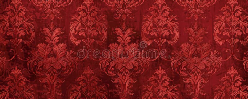 Red Damask Vintage Wallpaper Pattern Stock Photo - Image of upholstery ...