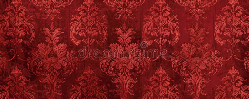 Red Damask Vintage Wallpaper Pattern Stock Photo - Image of upholstery ...