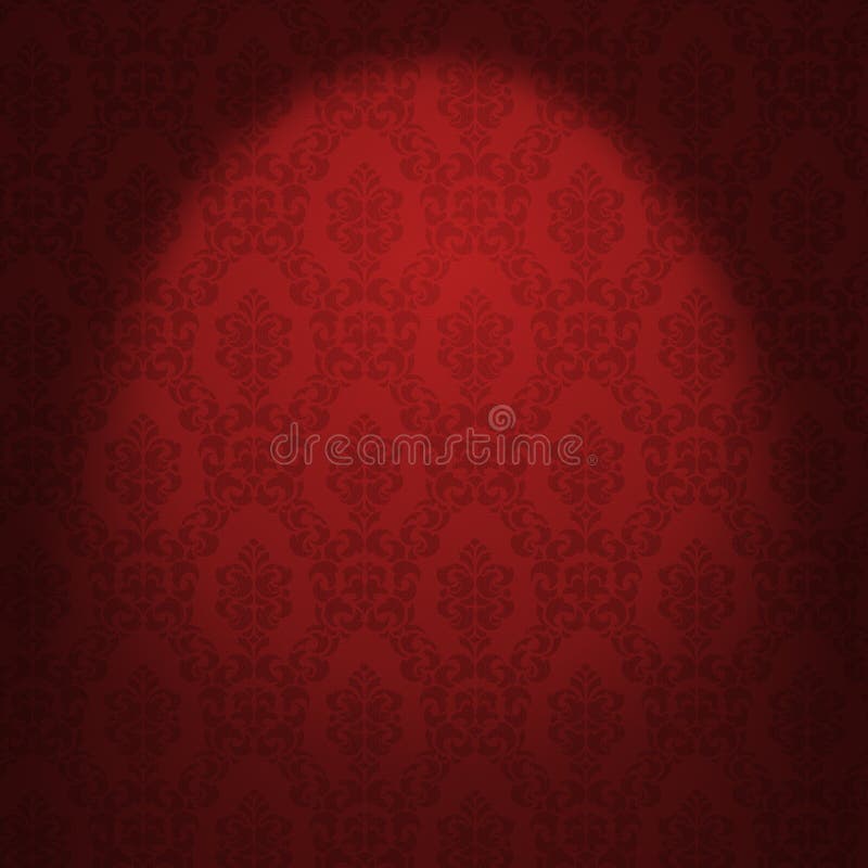 Red damask wallpaper stock illustration. Illustration of fashioned ...