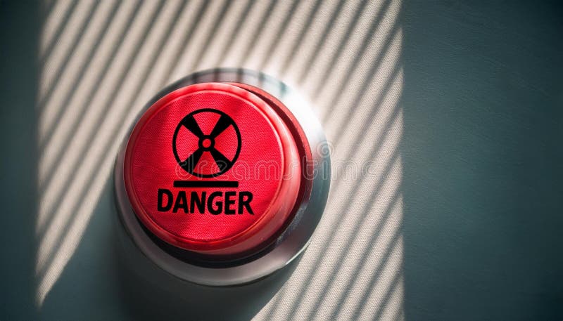 Red danger button stock illustration. Illustration of circle - 366049959