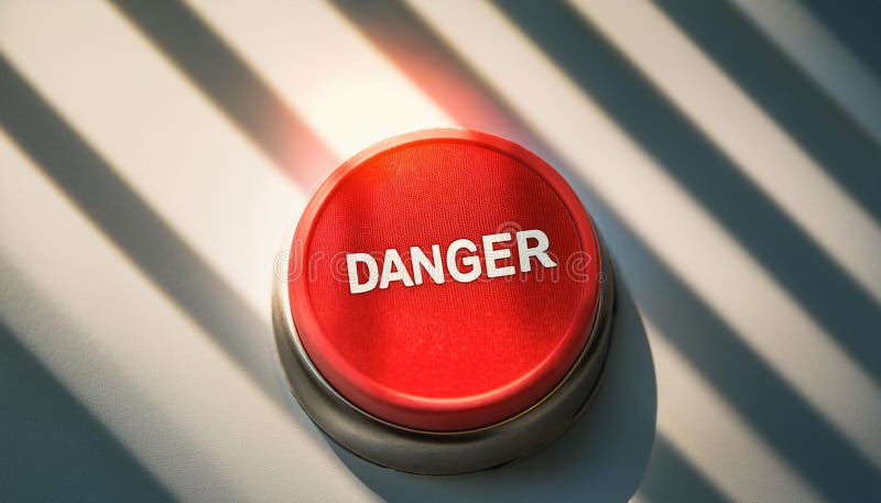 Red danger button stock illustration. Illustration of organ - 366049949