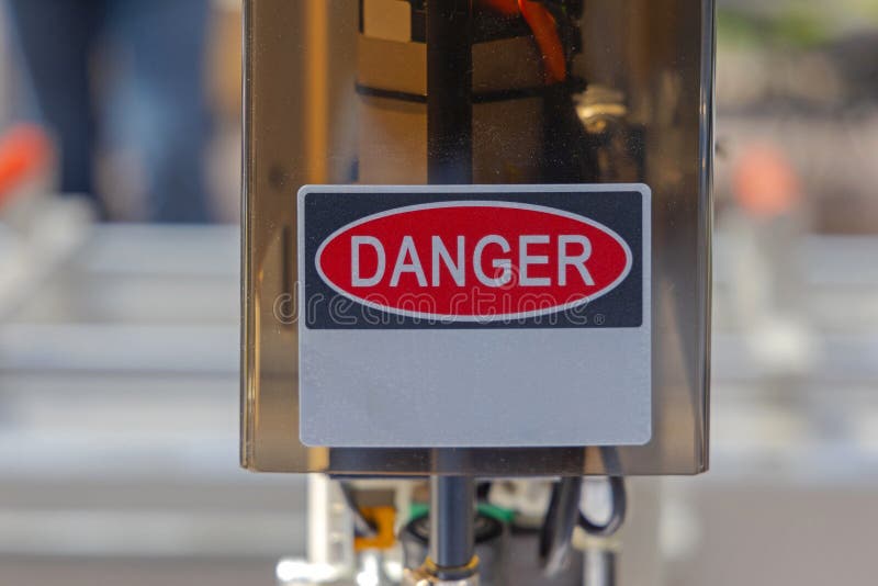 Red Danger Sign stock image. Image of warning, workshop - 351404137