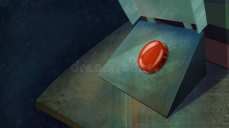 Dangerous red button stock illustration. Illustration of assistance ...