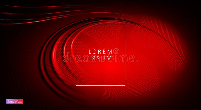 Red Dark Abstract Design with Thin Wavy Lines and Square Frame Stock ...