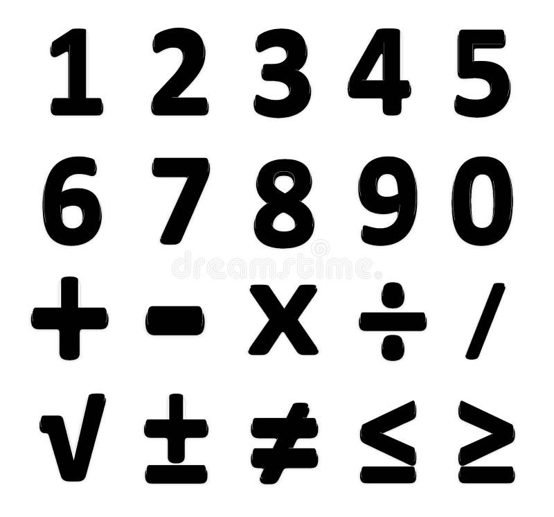 Red Dark of Big Size Numbers Zero Isolated on White. Stock Illustration ...