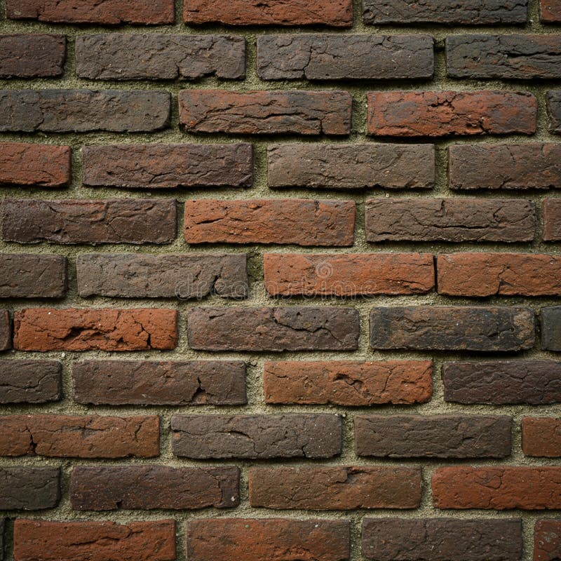 Red and Dark Brown Clay Bricks Arranged in a Horizontal Pattern Form a ...
