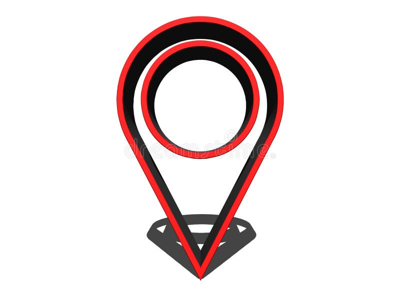 Red and Dark Gray 3D Map Location Pin, Marker or Also Called Pointer ...