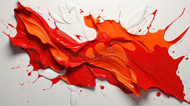 Red and Dark Maroon Color Liquid Paint Knolling Strokes on the White ...
