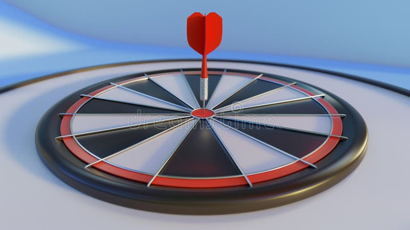 A Red Dart is on a Black and White Target. Generative AI Stock ...