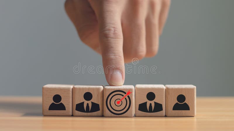 Red Dart Board and Black Arrow Linked with Human Icon for Customer ...