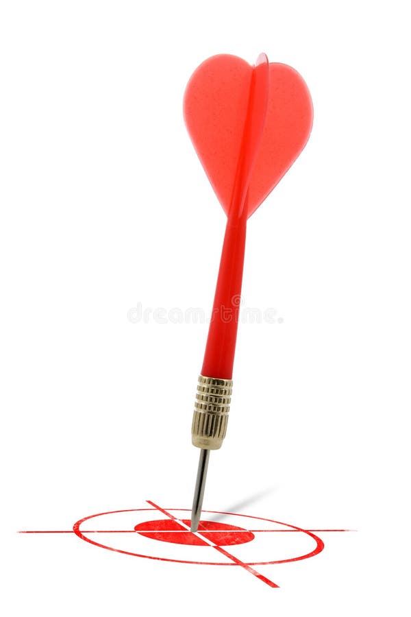 Red Dart Hitting Target Center . Stock Photo - Image of entertainment ...