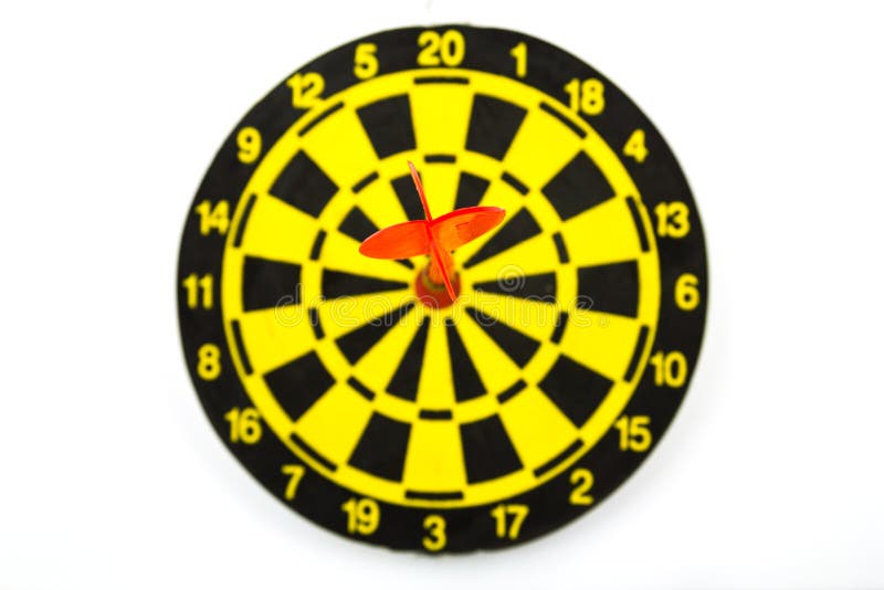Red Dart Hitting in the Target Center Stock Photo - Image of concept ...