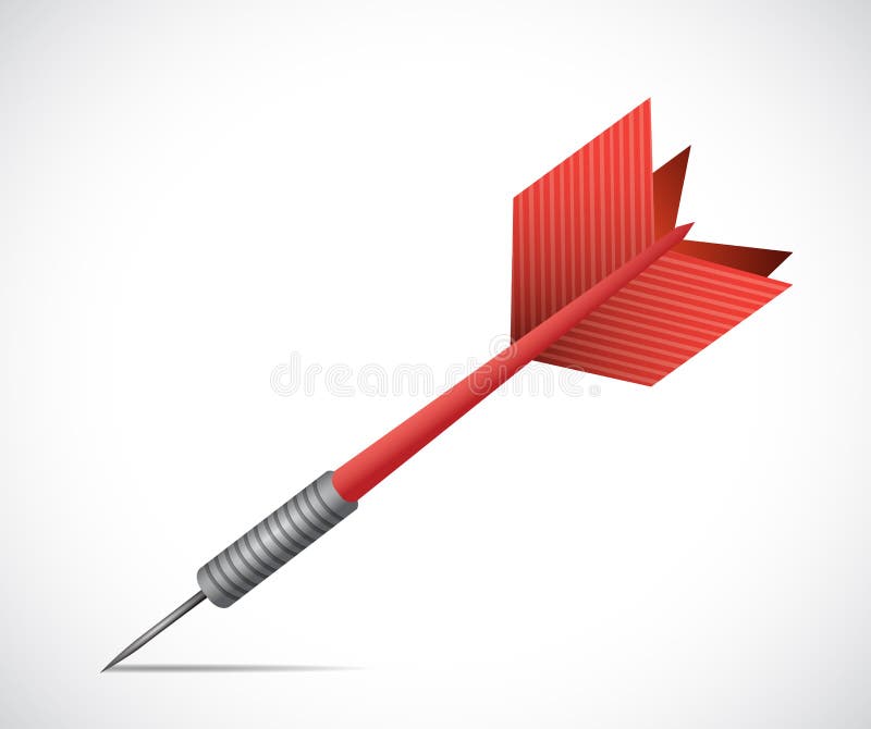 Dart on a White Background. 3D Illustration Stock Illustration ...