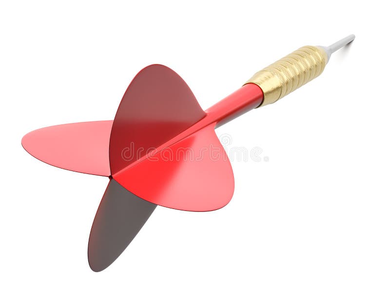 Red Dart Isolated on White Background Stock Illustration - Illustration ...