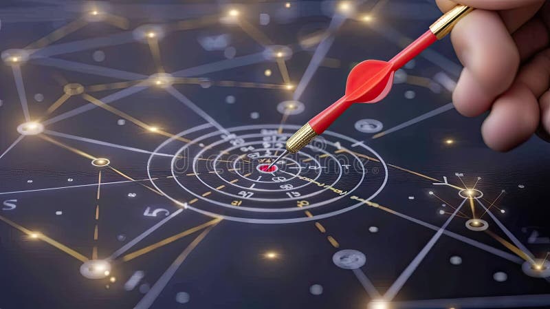 A Red Dart is Shown Hitting the Bullseye of a Digital Target. the ...