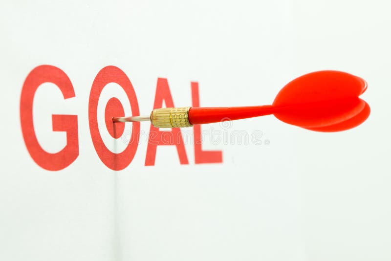 Goal Text with Dart on Target Stock Image - Image of achievement ...
