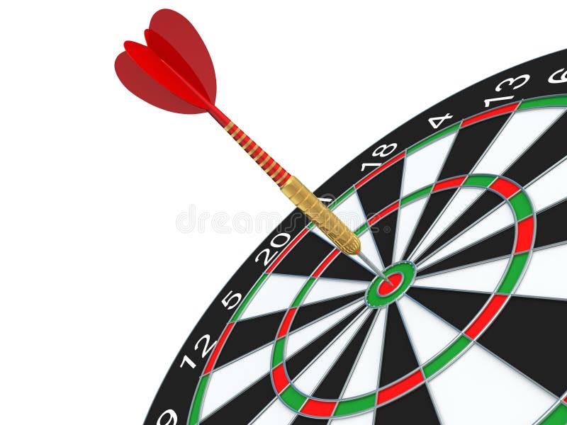 Red Darts Arrow in Bullseye. Stock Illustration - Illustration of ...