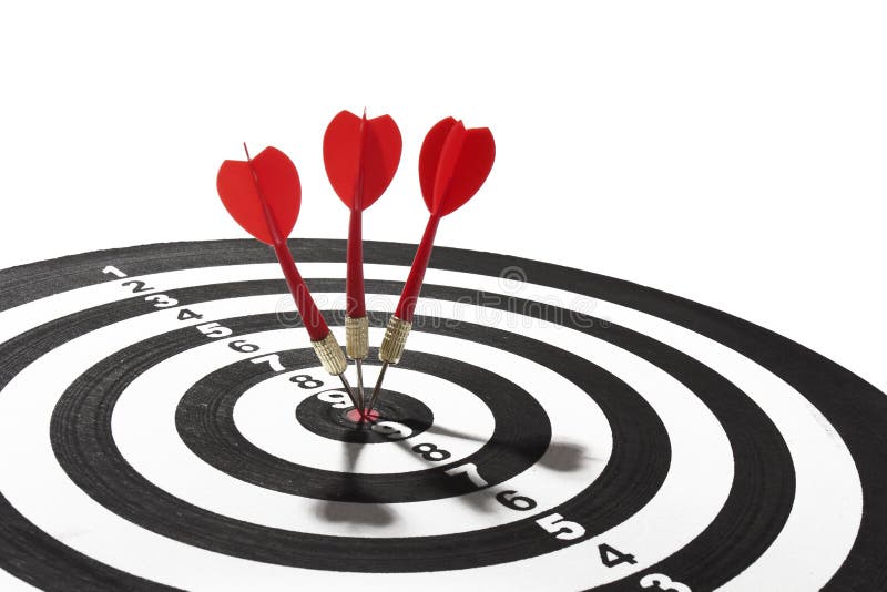 Red darts on target stock photo. Image of perfect, dart - 18190426