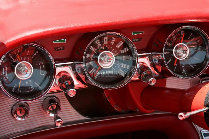 Red Dash stock image. Image of blinker, switch, gauge - 1605835