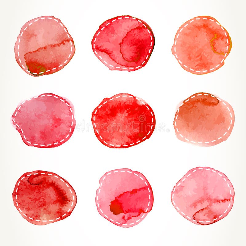 Red Dashed Watercolor Circles Stock Illustrations – 16 Red Dashed ...
