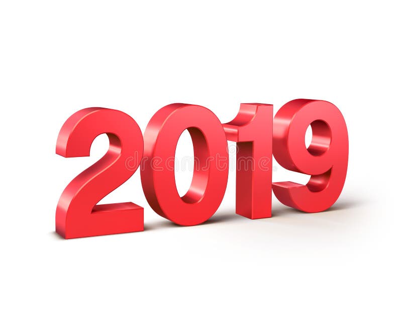 Red 2019 date number stock illustration. Illustration of icon - 128826612