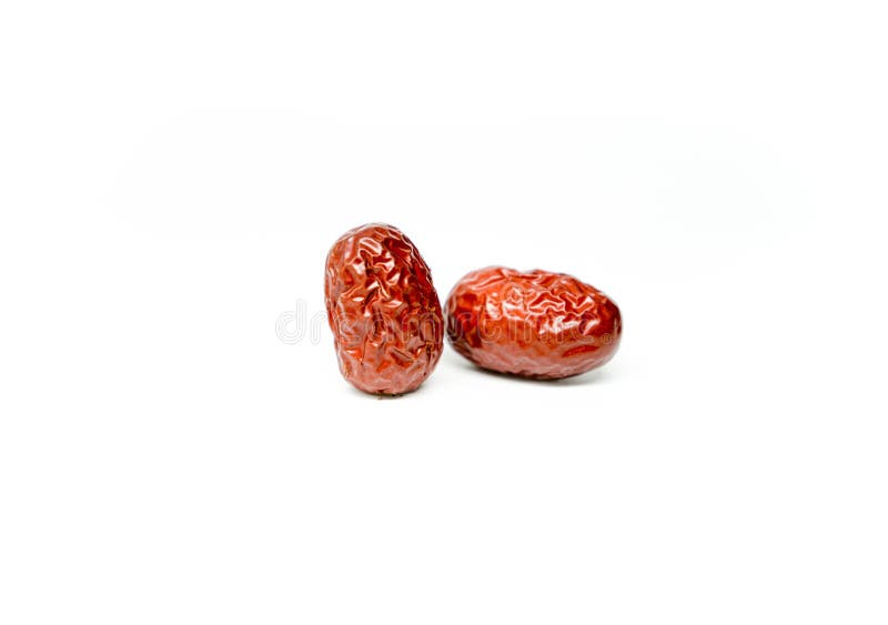 Red Dates on Blank Background Stock Photo - Image of grains, light ...