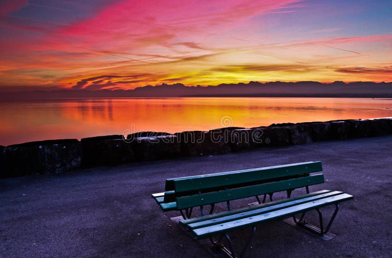 Red Dawn stock image. Image of reflection, idyllic, seat - 19486925