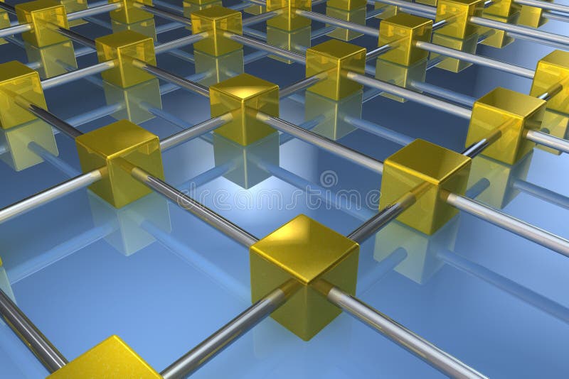 Red del cubo stock de ilustración. Ilustración de plata - 14843535