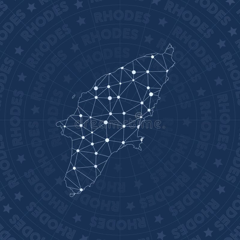 Red De Rodas, Mapa De La Isla Del Estilo De La Constelación Ilustración ...