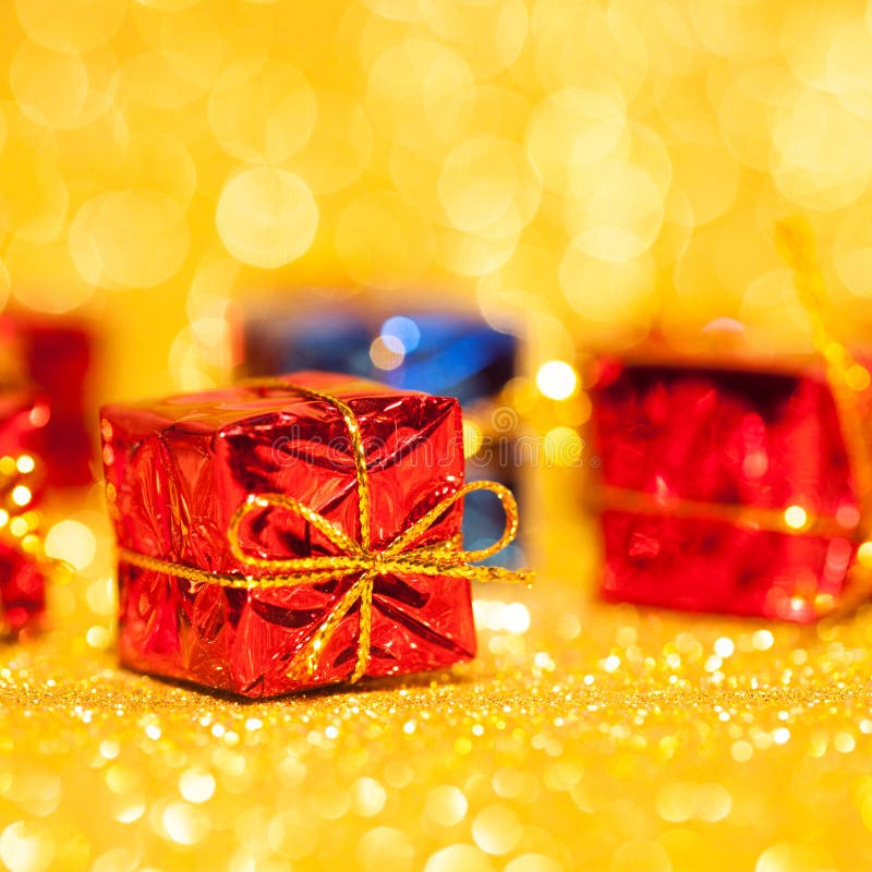 Red Decorative Box with Holiday Gift Stock Image - Image of birthday ...