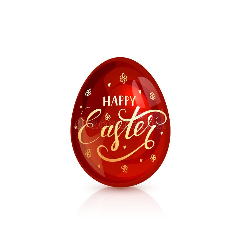 Red decorative Easter egg stock vector. Illustration of icon - 88977626