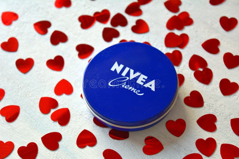 Nivea Cream Product on a Red Hearts White Background Editorial Image ...