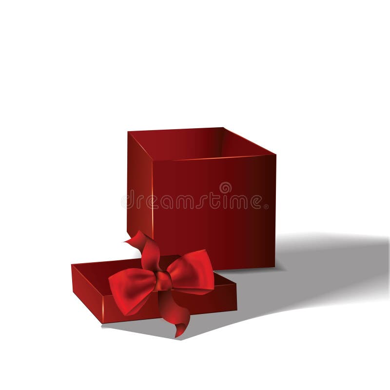 Red Decorative Open Christmas Box Stock Vector - Illustration of bright ...
