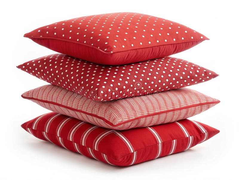 Red Decorative Pillows Isolated on Transparent Background Stock ...