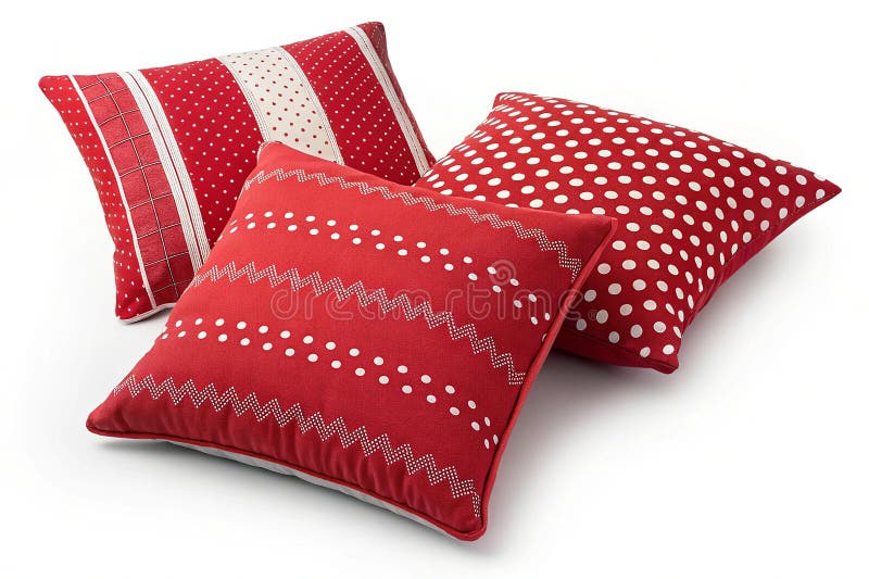 Red Decorative Pillows Isolated on Transparent Background Stock ...