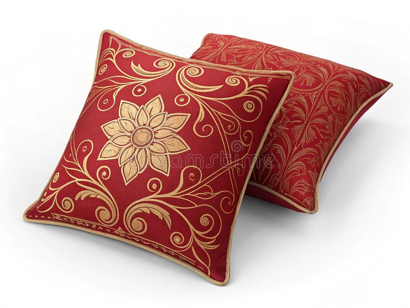 Red Decorative Pillows Isolated on Transparent Background Stock ...