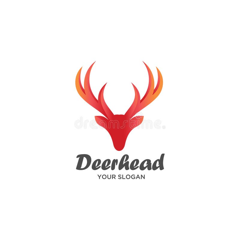 Red deer head logo stock vector. Illustration of hunt - 196270122