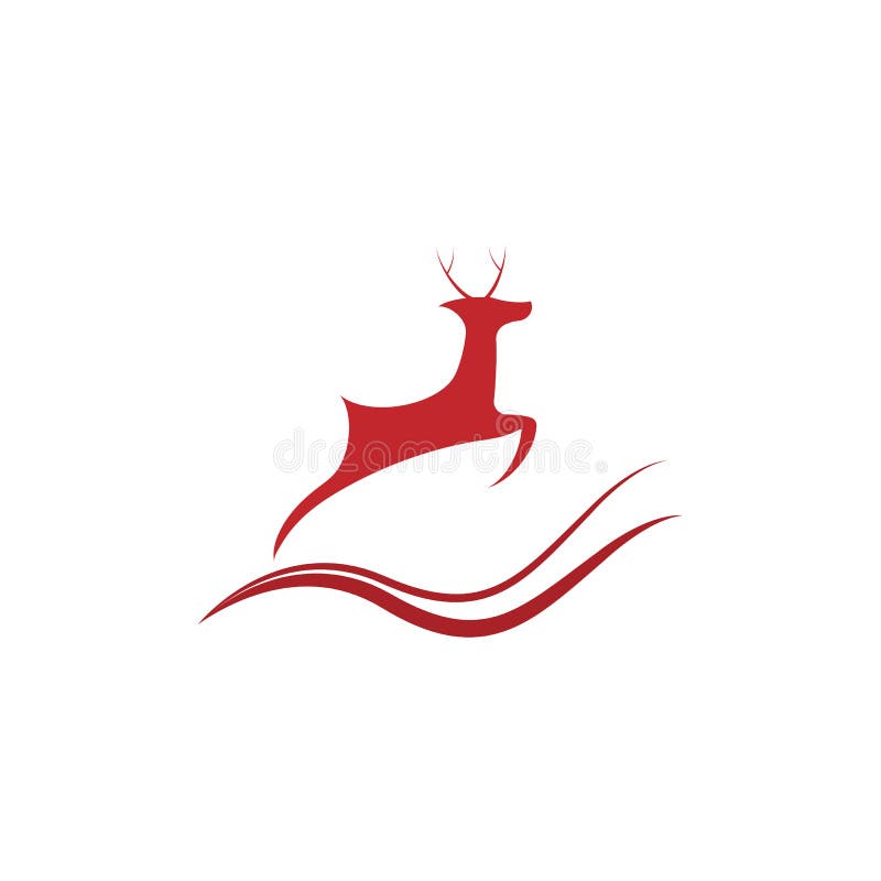 Red Deer Logo Template Design for Chrismas Stock Vector - Illustration ...