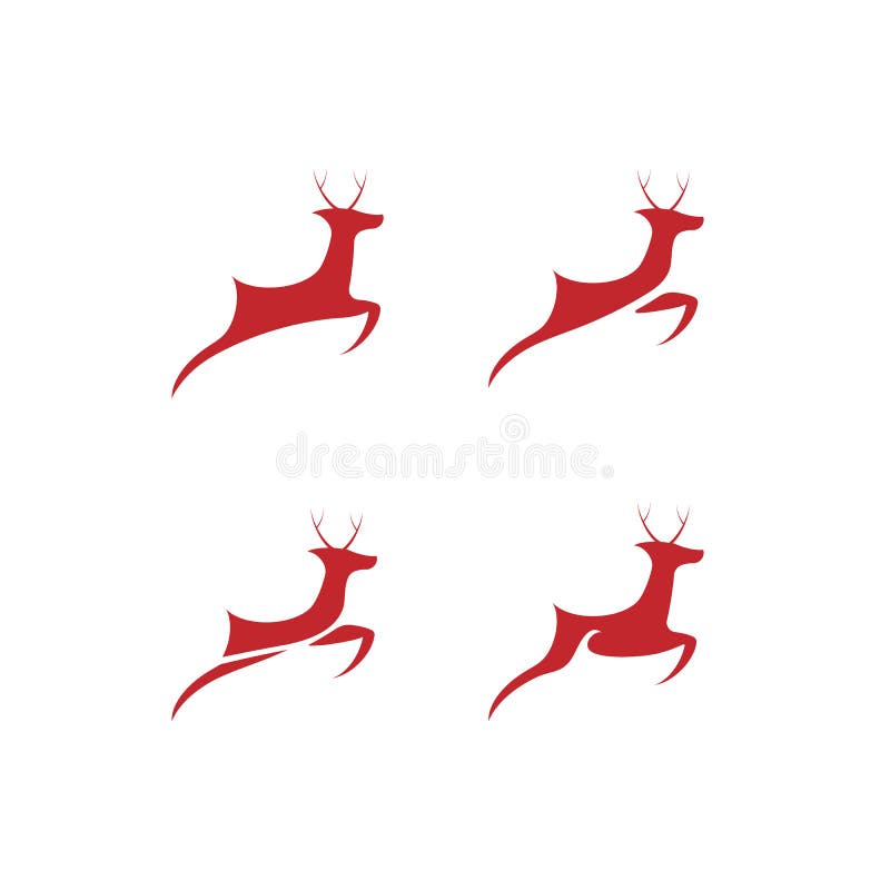 Red Deer Logo Template Design for Chrismas Stock Vector - Illustration ...