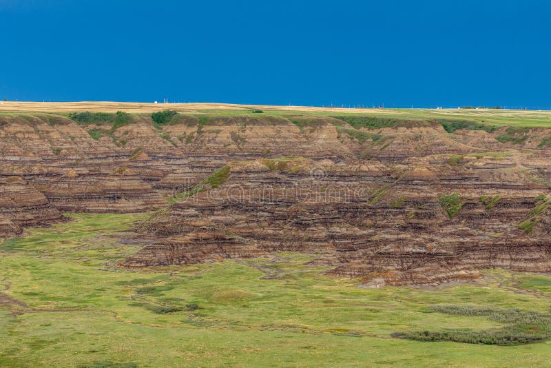Red Deer River Valley at Drumheller in Alberta Canada Stock Image ...