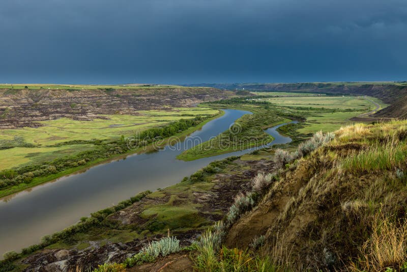 Red Deer River Valley at Drumheller in Alberta Canada Stock Image ...