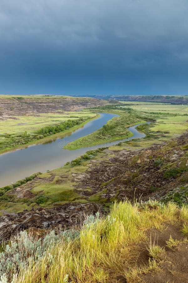 Red Deer River Valley at Drumheller in Alberta Canada Stock Image ...