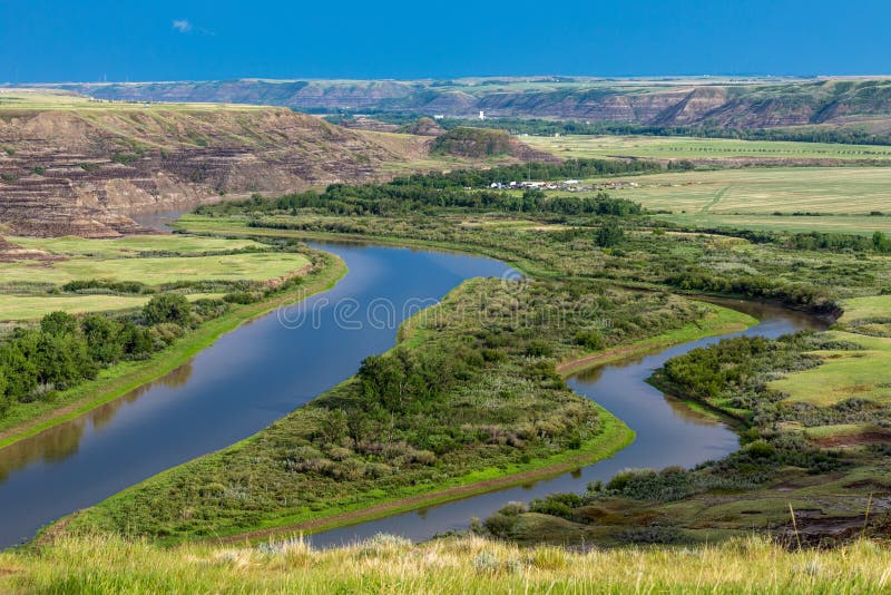 Red Deer River Valley at Drumheller in Alberta Canada Stock Image ...