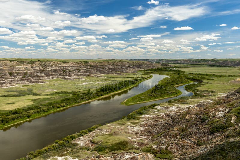 Red Deer River Valley at Drumheller in Alberta Canada Stock Image ...