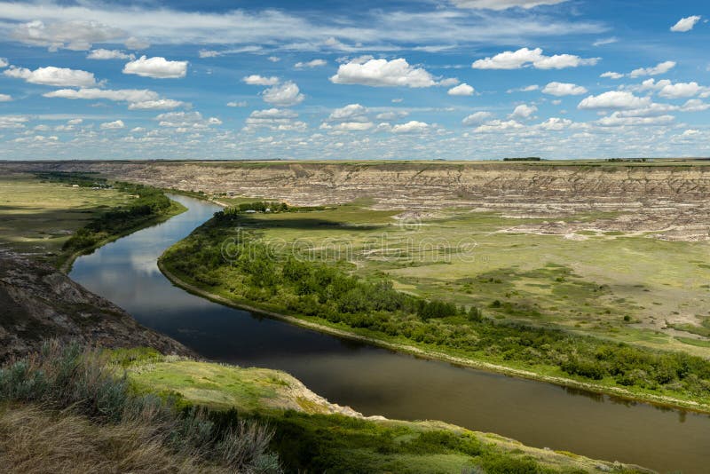 Red Deer River Valley at Drumheller in Alberta Canada Stock Image ...