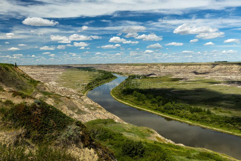 Red Deer River Valley at Drumheller in Alberta Canada Stock Image ...